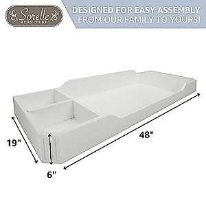 Sorelle Furniture Changing Table Topper for Dresser, Dressing and Diaper Changing Solution for Baby Dresser, Nursery Furniture-White