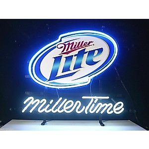 Queen Sense 24"x20" Millers Time Millers Lite Neon Sign Light Man Cave Bar Pub Beer Gift Neon Lamp A124MTMLLB