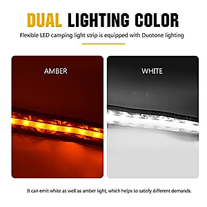 Kanruis RV Awning Led Light Strip SMD 5050 LED Chips Inside 4ft 1.23m Camping Awning Tent Dimmable Light Strip for RVing Camping Camper Motorhome Outdoors Leisure Party