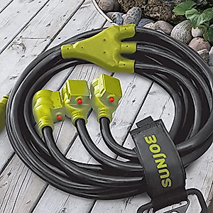 Sun Joe SJG-EXT2510-3WAY Generator Series 3 Outlet Power Cord, 25-Foot, 10/3-Gauge, 3750 watts