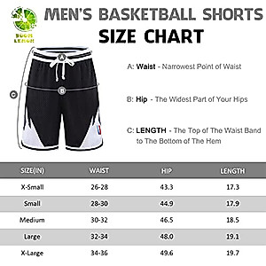 BOOMLEMON Men's Basketball Shorts Gym Training Workout Athletic Shorts Mesh Graphic Print Running Short Pants(608 Black S)