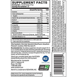 XTEND Original BCAA Powder Blue Raspberry Ice - Sugar Free Post Workout Muscle Recovery Drink with Amino Acids - 7g BCAAs for Men & Women - 30 Servings