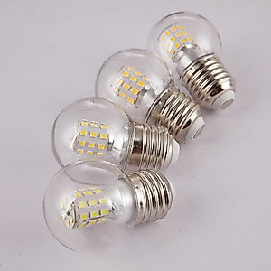 KCO Lighting LED Bulb 7W Ball LED Bulbs (60W Halogen Equivalent), E26 Medium Base, 3000K Warm White 4 Pack, Clear Glass (4-Pack)