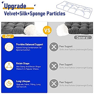 ROFIELTY Bench Cushion 36 inches. Non-Slip Tufted Cushion for Indoor/Outdoor use, Comfortable Window Cushion, Soft Piano Bench Cushion.Multi-Scene use of Cushions. (36x14x3, Dark Gray)