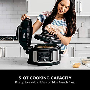 Ninja OS101 Foodi 9-in-1 Pressure Cooker and Air Fryer with Nesting Broil Rack, 5-Quart Capacity, and a Stainless Steel Finish (Renewed)