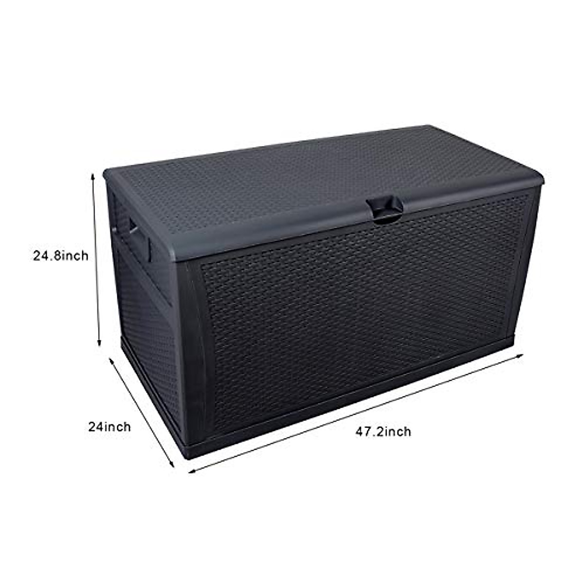 120 Gallon Large Resin Deck Box, Outdoor Organization Storage Container, Garden Storage Chest Lockable Seat for Patio Furniture, Tools (Black)