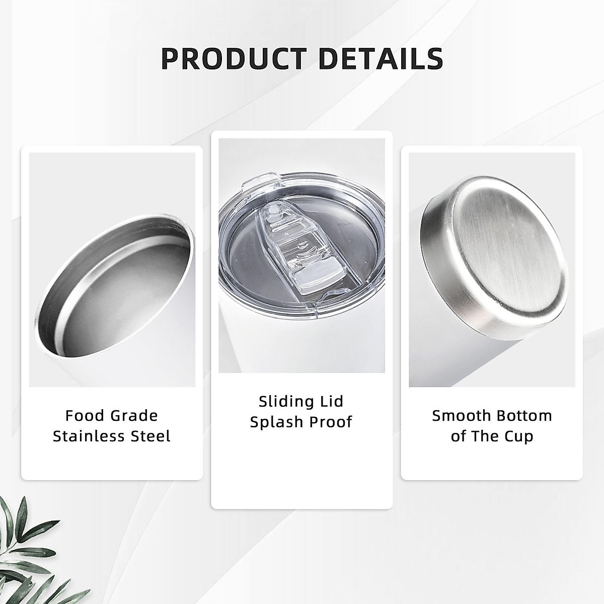 Biaomn Canada Stainless Steel Tumbler Vacuum Insulated Travel Tumbler With Lid Coffee Mug Car Cup For Home Office Outdoor 20oz