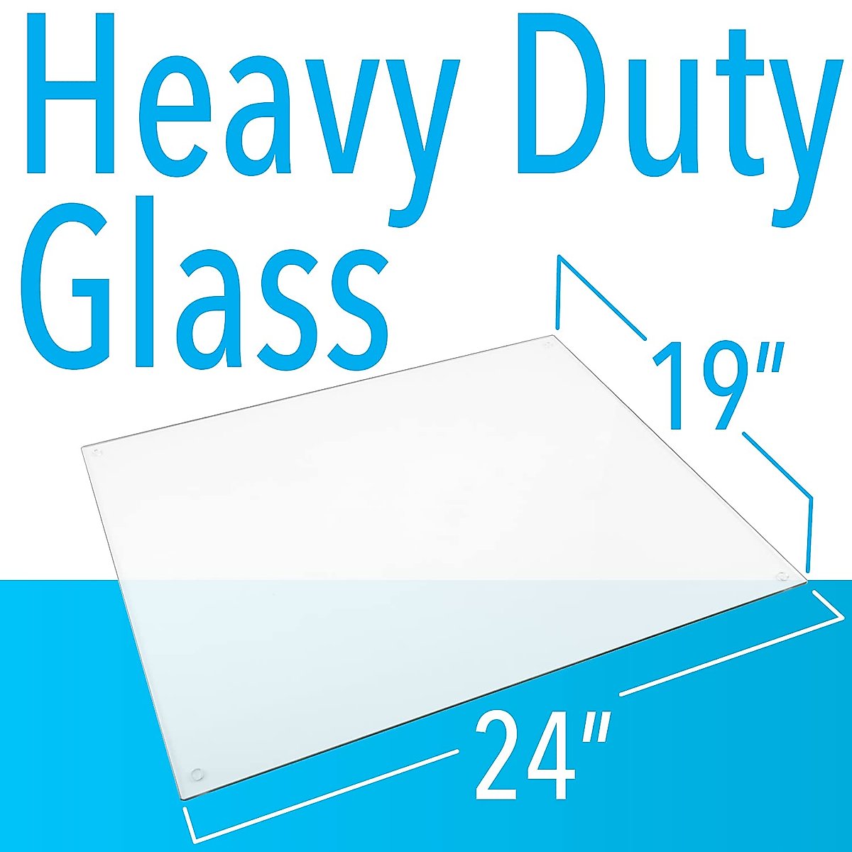 IMPRESA 19 x 24 Inches Tempered Glass Desk Mat for Desktop Computers, Laptops, Keyboard & Computer Monitor, Dry Erase Desk Mat Sturdy Reinforced Glass