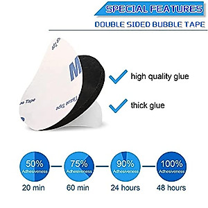 leiwo 50Pcs Heavy Duty Double Sided Foam Tape Strong Pad Mounting Adhesive Tape,Black Self-Adhesive Tape Include Square Round