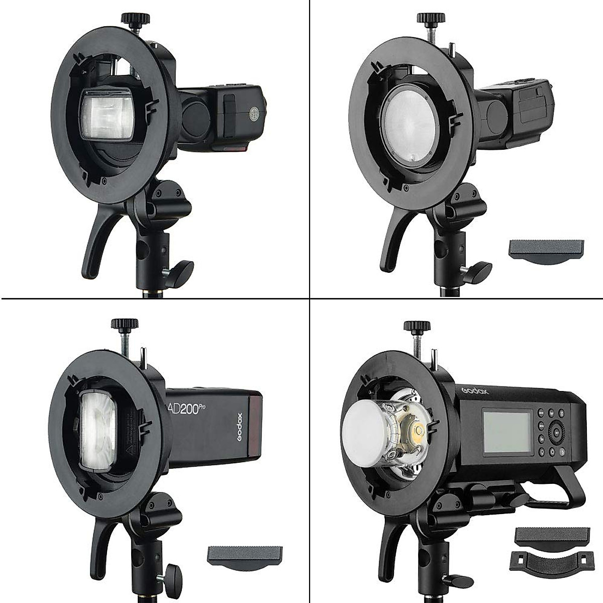 Godox Softbox 24"x24" with S2 S-Type Speedlite Bracket, Bowens Mount Soft Box Kit for Godox V1 AD400Pro AD200Pro AD200 V860II TT685II TT600 TT350