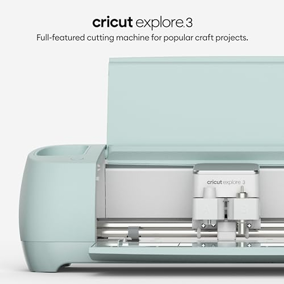 Cricut Explore 3 & Digital Content Library Bundle - Includes 30 images in Design Space App - 2X Faster DIY Cutting Machine for all Crafts, Cuts 100+ Materials Blue