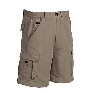 Bimini Bay Outfitters LTD Boca Grande II Men's Fishing Short Featuring BloodGuard (36, Khaki) Fishing Shorts Boating Shorts