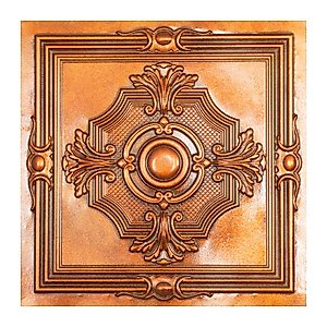 Ceiling Tin Tiles Farmhouse Tin Ceiling Tiles for Cafe Club Salon Hotel Store Bar 2'x2' PL38 Archaic Copper 10pcs