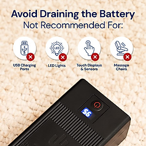 The Blue Cactus Universal Battery Pack for Reclining Furniture with LCD Display- Wireless 2500mAh Rechargeable Battery for Electric Recliner, Power Sofa, Couch, Lift Chair- Fits 2-Pin Motion Furniture