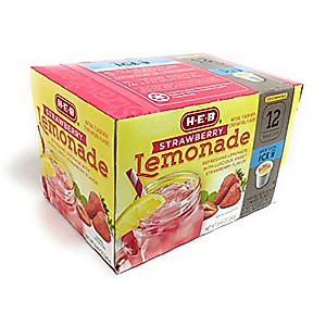 HEB Brew Over Ice, Strawberry Lemonade Single Serve Cups compatible with Keurig 2.0, 12 cts
