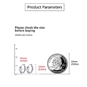 Double Love Heart Cubic Zirconia Small Hoop Earrings for Women Teen Girls 925 Sterling Silver Tiny Cute Huggie Hoops Cartilage Hypoallergenic for Sensitive Ear Birthstone Valentine Easter Mother's Day Jewelry Gifts for Her Amethyst