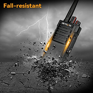 Retevis RT29 Military Grade Walkie Talkies, Long Range 2 Way Radio with Earpiece, 700,000 sq. ft/50 Floor Range, Dust Protected and Splashproof (IP54 Rating), Heavy Duty Two Way Radio (2 Pack)