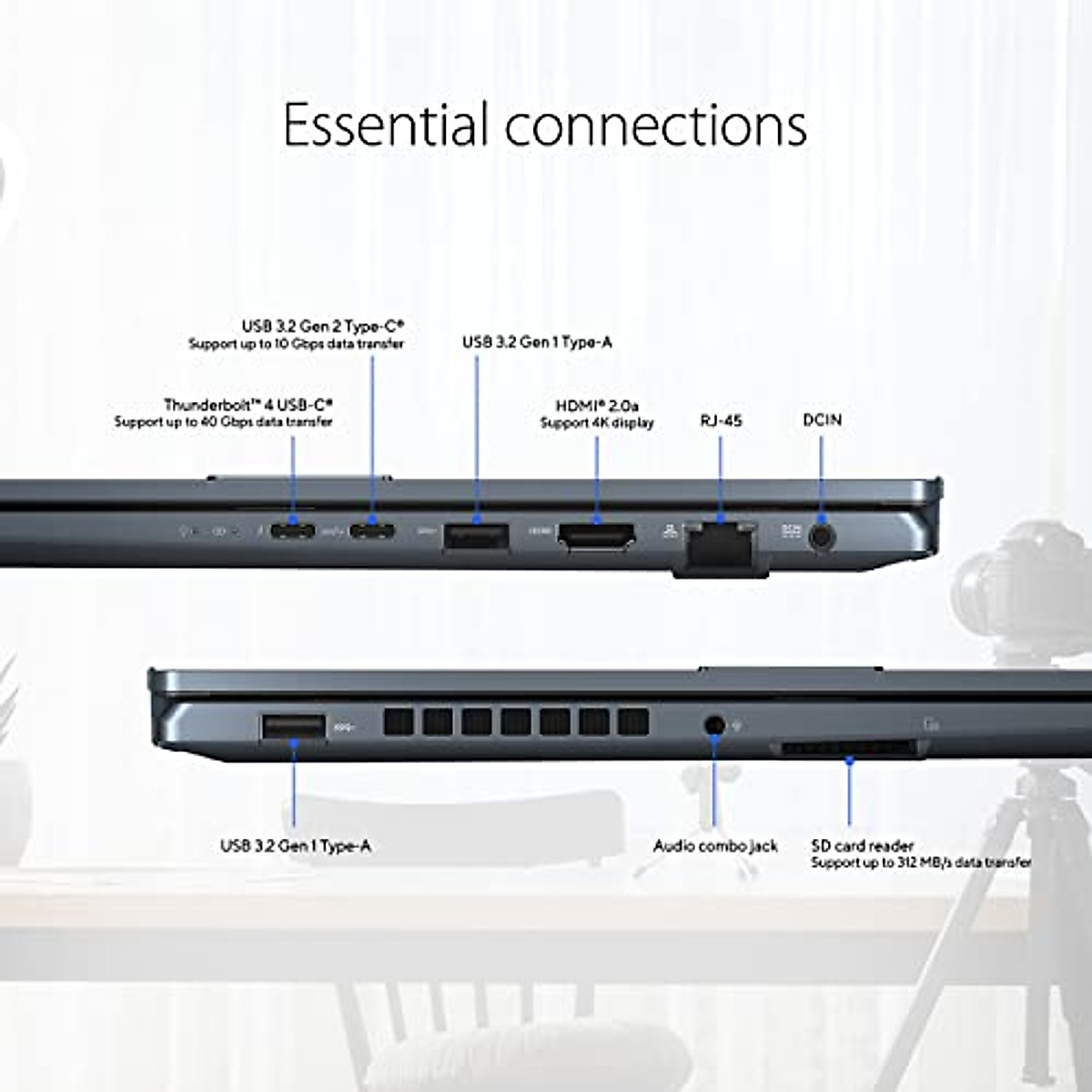 ASUS VivoBook Pro 15 Laptop, 15.6” FHD Display, Intel Core  i7-12650H CPU, NVIDIA GeForce RTX 3050 GPU, 16GB RAM, 512GB SSD, Windows 11 Home, Quiet Blue, K6502ZC-DB74