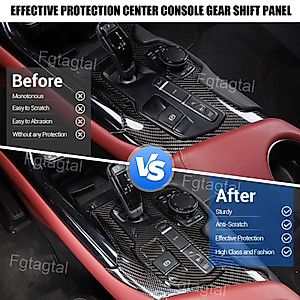 Fit for Toyota Supra GR A90 A91 MK5 2019-2024 Gear Shift Panel Trim Cover, Gear Shift Console Anti-Scratch Panel Protector Frame Cover, Carbon Fiber Pattern Black