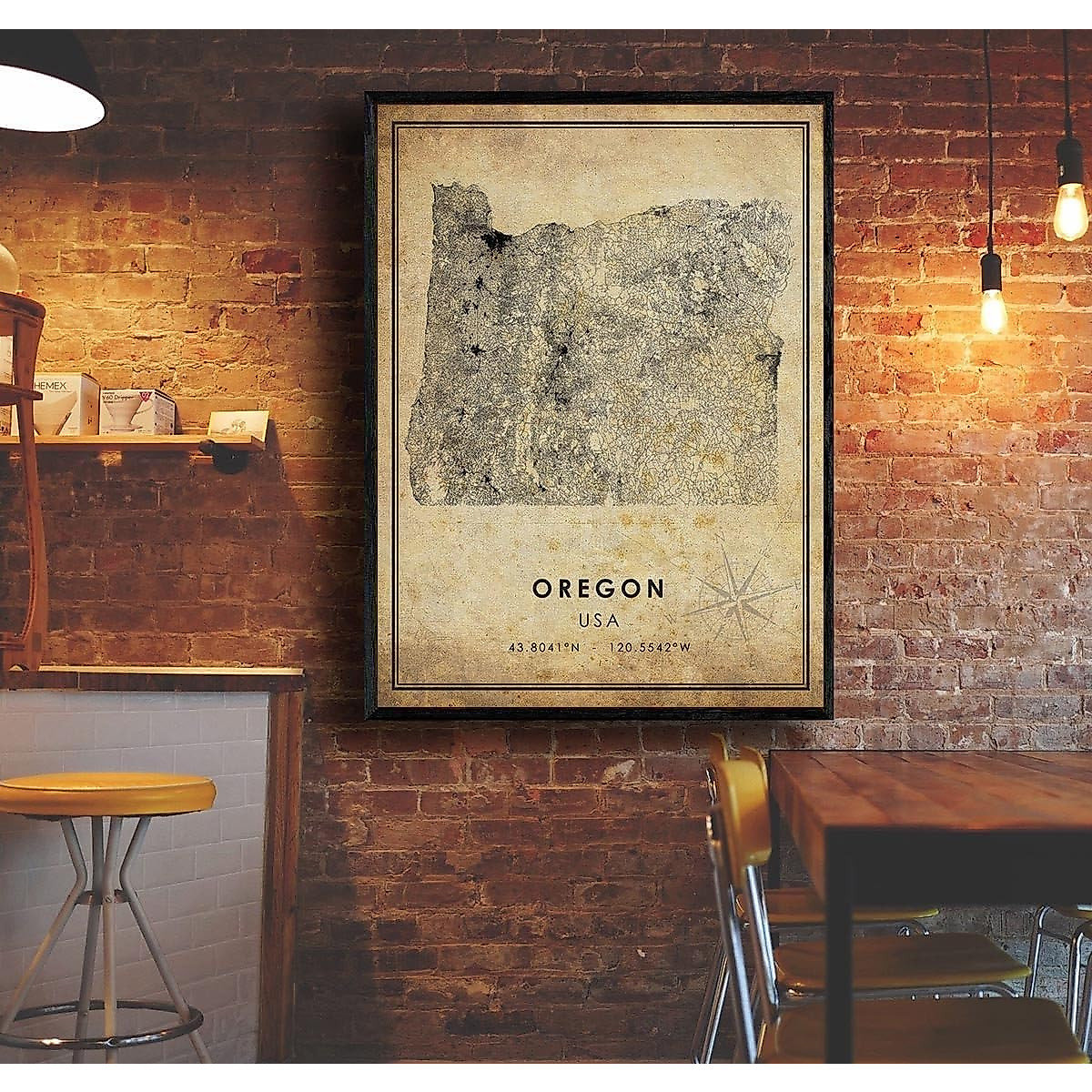 Oregon Vintage Map Print Oregon Map USA State Map Art Oregon City Road Map Poster Vintage Gift Map