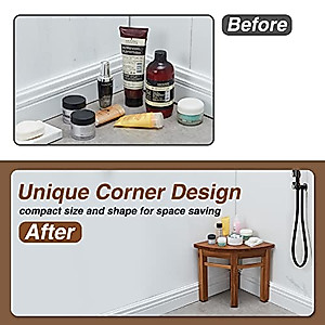 12 Inch Teak Showr Stool and 19 Inch Teak Shower Bench for Inside Shower