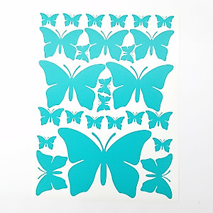 Jeyfel Decals: Butterfly Wall Decals- Purple, Pink & Turquoise Set. DIY Decoration. Beautiful Butterfly Wall Stickers. Girls, Nursery, Room Decor.