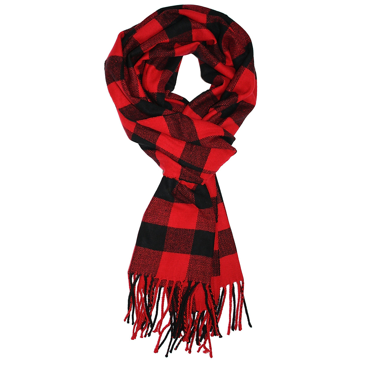 Ted and Jack - Jack's Classic Cashmere Feel Buffalo Check Scarf in Black and Red