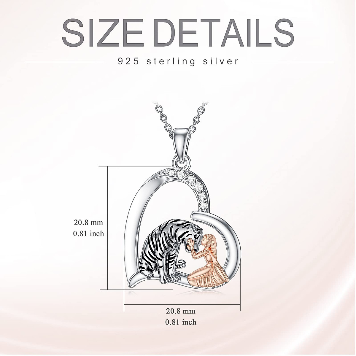 MEIDERBO Tiger Necklace for Women 925 Sterling Silver Tiger Jewelry Tiger Pendant Gifts for Women Mother Daughter