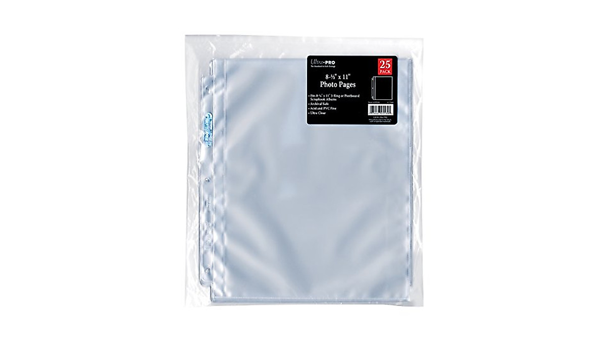 Ultra Pro 8x11 Photo Album Pages 25-Pack for 3-Ring Binders