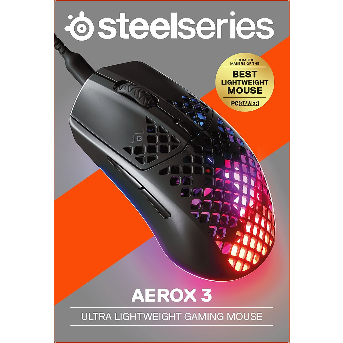 SteelSeries Aerox 3 - Super Light Gaming Mouse - 8,500 CPI TrueMove Core Optical Sensor - Ultra-Lightweight 59g Water Resistant Design - Universal USB-C connectivity - Onyx (Renewed)