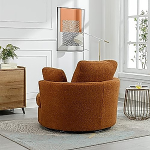 Oversized Swivel Accent Barrel Chair with Storage Bench Large Ottoman+4 Pillows,Comfy Upholstered 360 Recliner Sofa Club Chaise Leisure Round Loveseat Lounge Armchair for Living Room/Hotel/Nursery