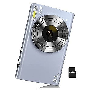 Digital Cameras for Photography Digital Camera Autofocus, 2.7K 48MP Teenager Camera with 2.8" Large Screen, 16X Zoom and 32GB Card, Compact Camera Take Macro Photos, Stylish Portable Camera for Teens