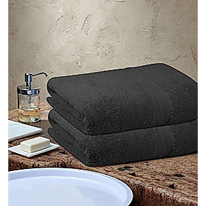 Softolle 100% Cotton Luxury Bath Sheets - 600 GSM Cotton Towels for Bathroom - Set of 2 Bath Sheets - Eco-Friendly, Super Soft, Highly Absorbent - Oeko-Tex Certified - 35" x 70" Inches (Grey)