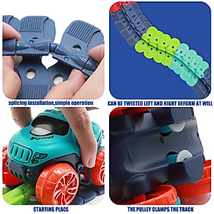 Race Track Toys for Boys Kids with LED Light-Up Race Car,Flexible Changeable Magic Race Car Track Toys for 3 4 5 6 7 8+Year Old Boys Girls as Best Birthday Gifts (92)