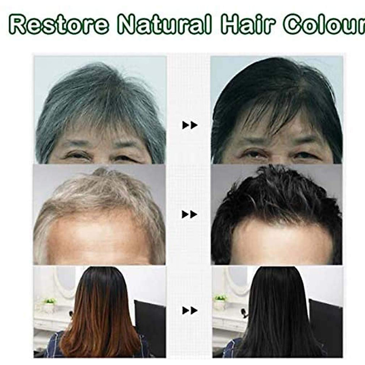 Instant Hair Colouring Shampoo, 3 in 1 Black Hair Shampoo, Instant Black Hair Dye Shampoo Darkening Shampoo Hair Growth Shampoo for Men Women, Regain Colour & Youth for Your Hair