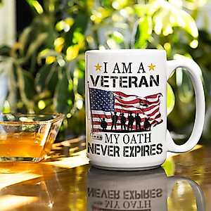 Military Veteran Coffee Mug, Veteran Mug, Funny Veteran Gifts, Military Gifts for Veterans, Proud US Army Veterans, Military Retirement Gifts, Veterans Day Gifts Idea White Coffee Mug 15 Oz