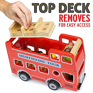 Imagination Generation Wooden Wheels Natural Beechwood Chunky Cars and Vehicles for Children +12 Months | Double Decker Bus