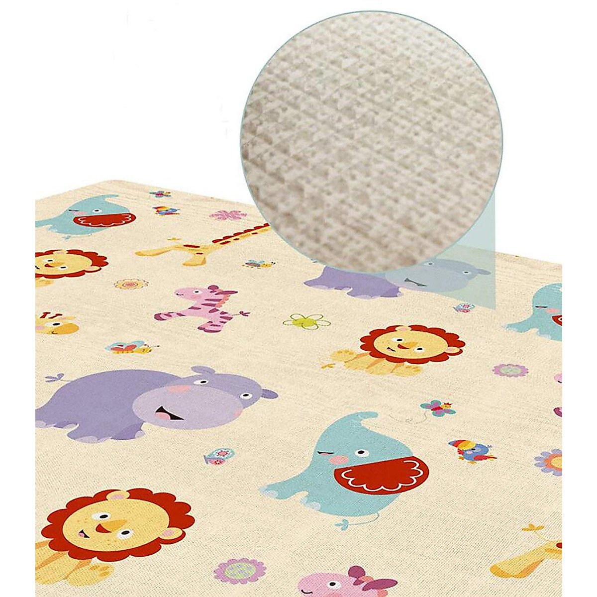Baby Folding Mat,Large Tummy Time Folding Baby Crawling Mat Outdoor or Indoor Use, Waterproof Portable Double Sides Crawling Mats Cute Cartoon,Non Toxic for Kids Toddler Rug (70 x 59 x 0.2 inches)