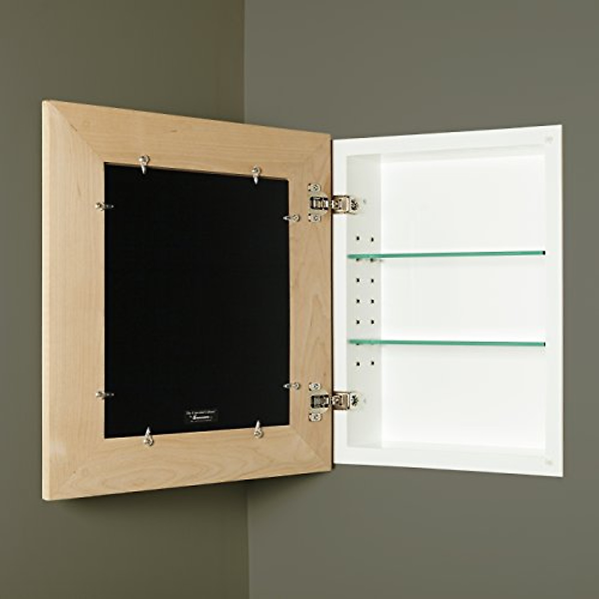 13x16 Regular Concealed Cabinet - Medicine Cabinet with Picture Frame Door! (Unfinished Flat)