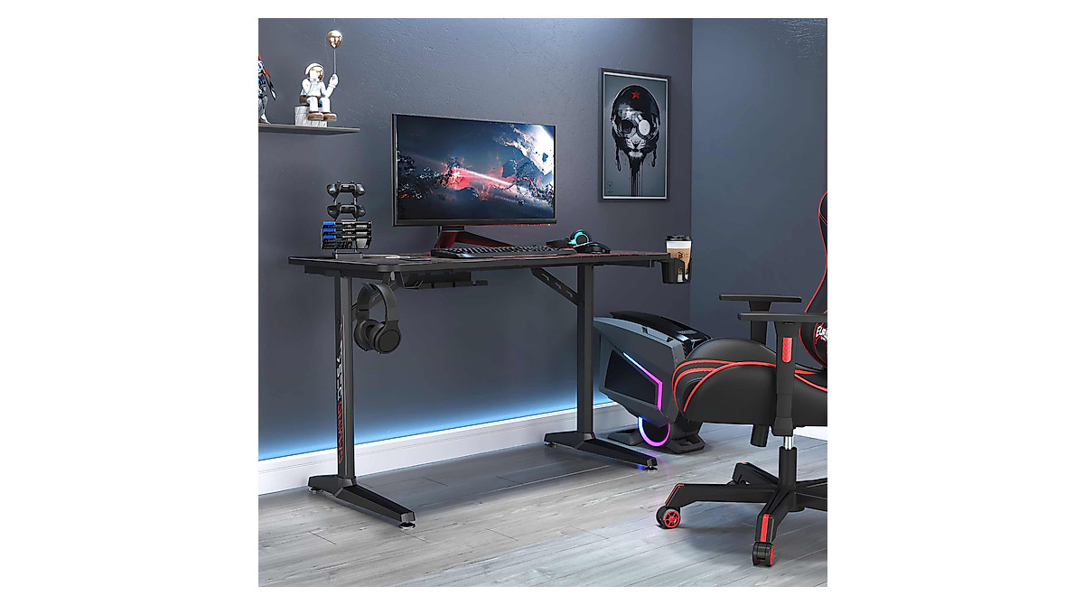 DESIGNA 47" Racing Style Gaming Desk with USB & Accessories