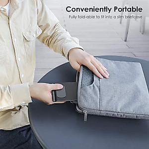 OMOTON Upgraded Adjustable Tablet Stand Holder, Heavy Duty Foldable Portable Monitor Stand, Travel Essentials for iPad Pro/Air/Mini, Surface Pro, 4.7''-15.6', Black