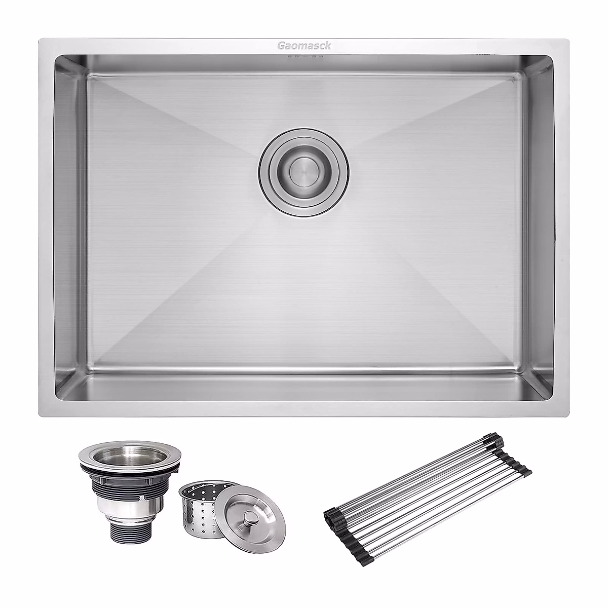 Gaomasck Nano Kitchen Sink,30 Inch Undermount Sink,Single Bowl Kitchen Sink,16 Gauge Stainless Steel Sink,Standard High-end Handmade For Kitchen Sink,2 Item Kitchen Sink Set