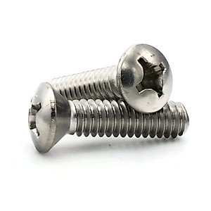 Phillips Oval Head Machine Screws 316 Stainless Steel - 1/4"-20 x 1 Qty 25