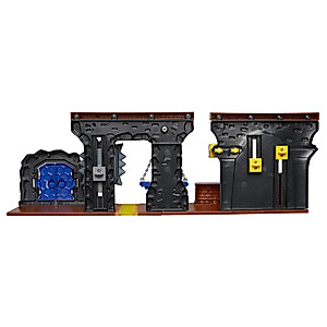 SUPER MARIO World of Nintendo Super Mario Dungeon Deluxe Play Set,Includes: 2.5” Fire Mario Figure&7 Interactive Environmentpiece Moving Platforms & Thwomp,Spinning Fire Balls,Hidden Coin,Swing&Door