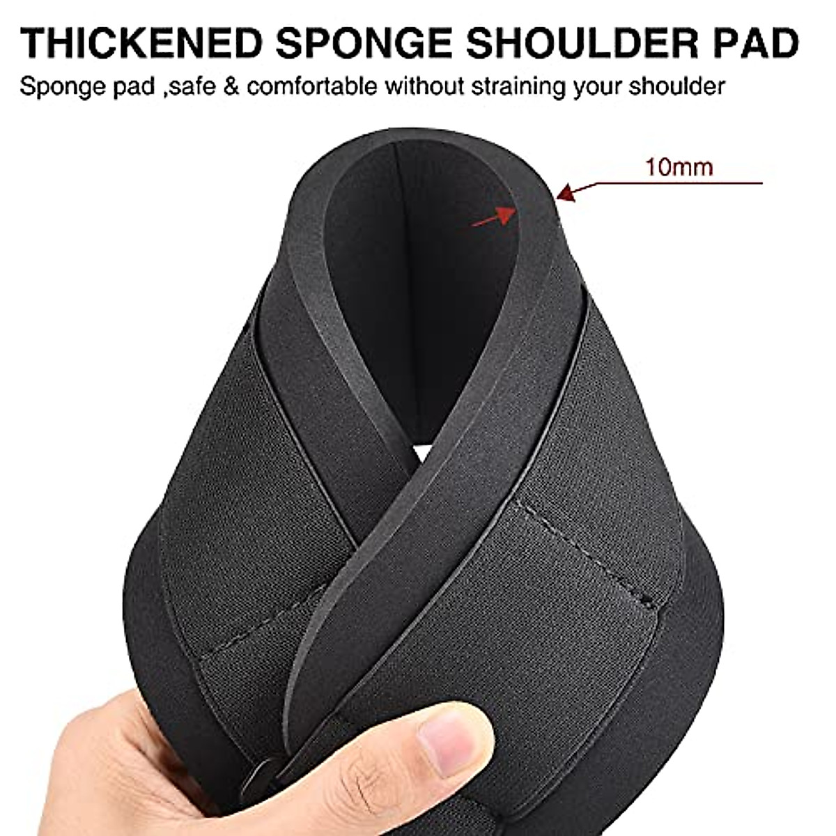 LEKATO Guitar Strap, Bass Straps for Electric Guitar with 3.3" Wide Sponge Pad for Effective Decompression Padded Bass Guitar Straps Adjustable Length from 42" to 58" with 2 Safety Locks & 6 Picks