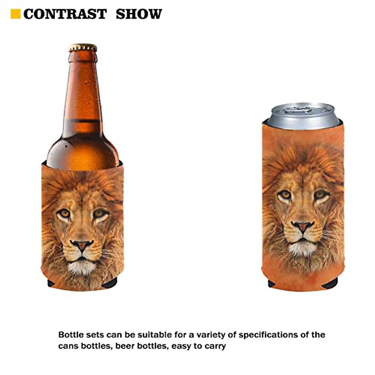 FUSURIRE Black and White Cow Print Slim Beer Can Sleeves Neoprene Can Cooler Covers Insulator Sleeve Holders Fit for Tall Slim Drink Cans Bottles 12 Pieces