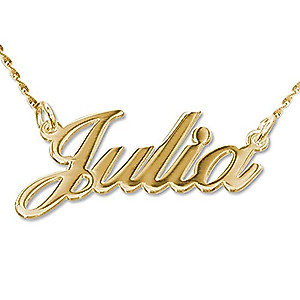 MYKA – Personalized Classic Name Necklace – Custom Made Nameplate Pendant – Customized Jewelry – Gift for Women, Her, Mom – Gift for Christmas, Birthday, Mother's Day (14k Yellow Gold - 20")