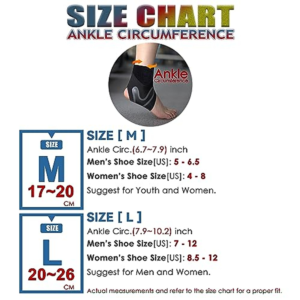 HiRui Ankle Brace Ankle Support Ankle Wrap for Running, Arthritis, Pain Relief, Sprains, Sports Injuries, Recovery, Ultra-Thin Breathable Neoprene Ankle Compression Brace (Right Foot/Medium)