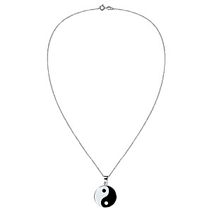 AeraVida Yin Yang Balance of Life .925 Sterling Silver Necklace for Men and Women, 18 inch