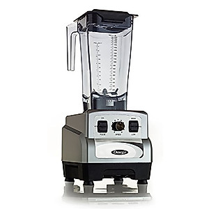 Omega OM6560S Blender Powerful 3 Peak HP Features Easy to Use Toggle Controls Plus Dial Speed Control with 10 Variable Speeds Includes Pulse and Stainless Steel Blade, Silver